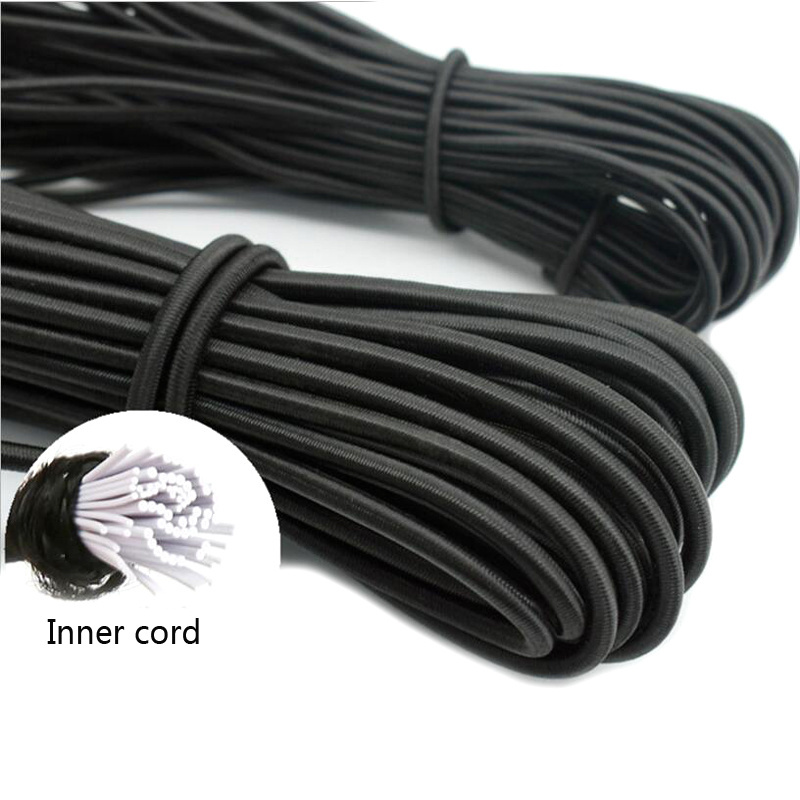 High Strength Elastic Bungee Shock Cord 4mm 5mm Black Bungee Rope