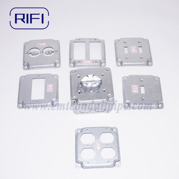 Quality 4" Square Metallic Surface Cover 2 Duplex Receptacle for sale