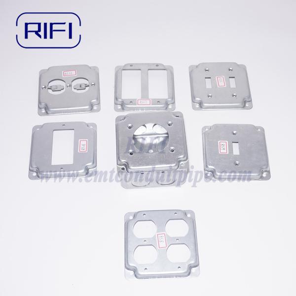 Quality RS9 Raised Steel Cover Galvanized Electrical Conduit Box Cover For EMT Junction for sale