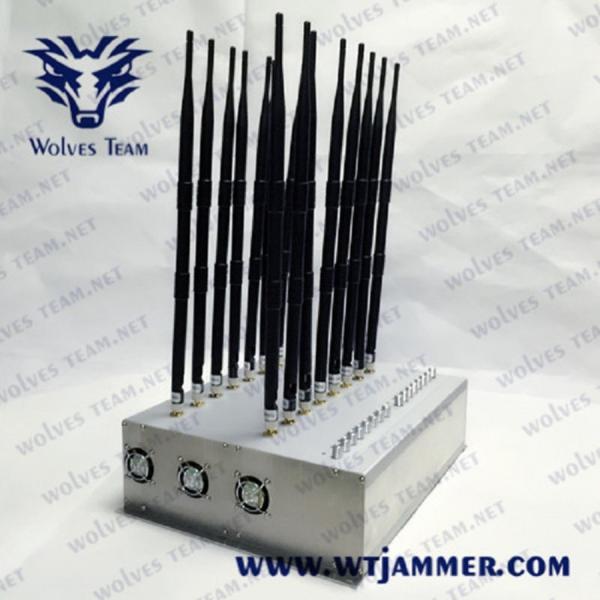 Quality 3G 4G 16 Antennas Adjustable Signal Jammer 50m GPS WIFI for sale