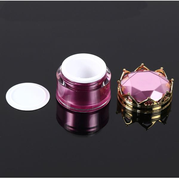 Quality Recyclable Empty Eyeshadow Plastic Cosmetic Containers 15g Acrylic Crown Jar for sale
