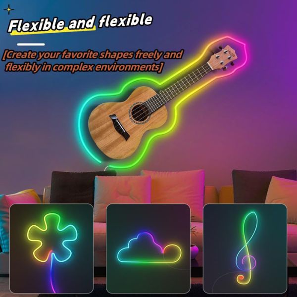 Quality 12w/M Flexible Diy Led Neon Light Tube Rgb With Controller Power Adapter for sale