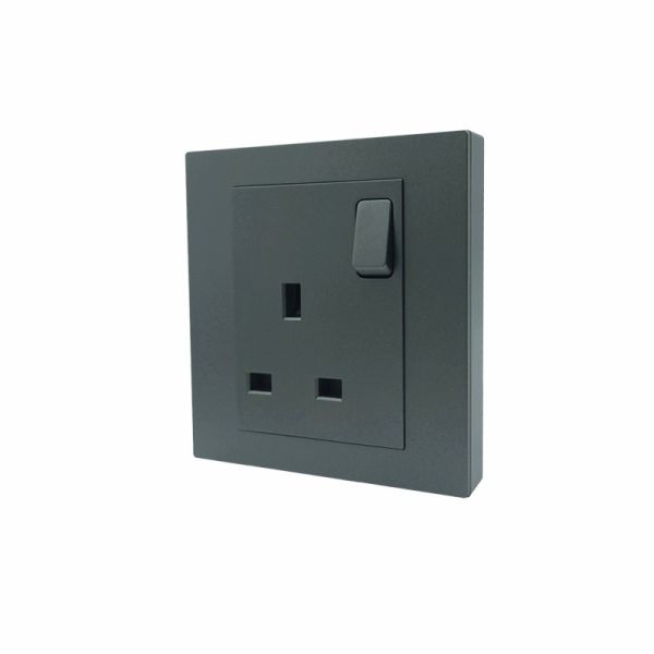 Quality 13 Amp British Standard Power Socket PC Black / Champagne / Grey for sale
