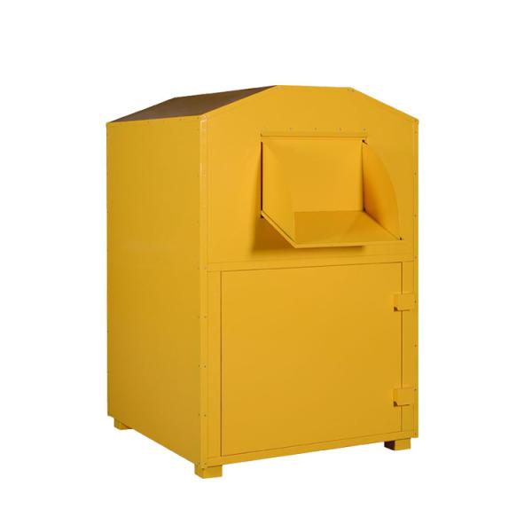 Quality Durable Clothing Donation Box Powder Coating Recycling Bin for sale