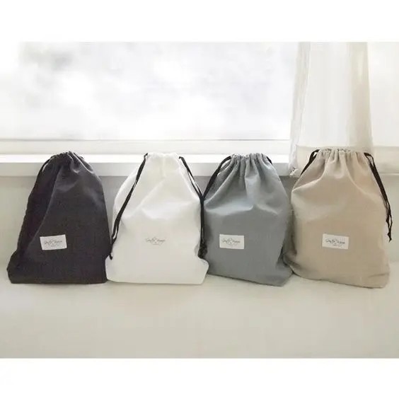 Quality Personalized Colorful Canvas Cotton Drawstring Bag with Double String Style for sale