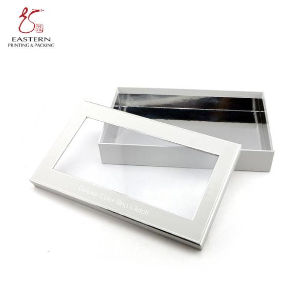 Quality Plain 30mm Height Rectangle White Cardboard Gift Boxes With Clear Lid for sale