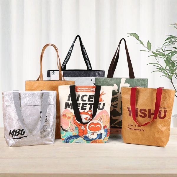 Quality Carrying Washable Paper Backpack Simple Design Brown Kraft Paper Backpack for sale