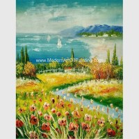 Quality Framed Palette Knife Oil Paintings , Seascape Oil Paintings For Modern for sale