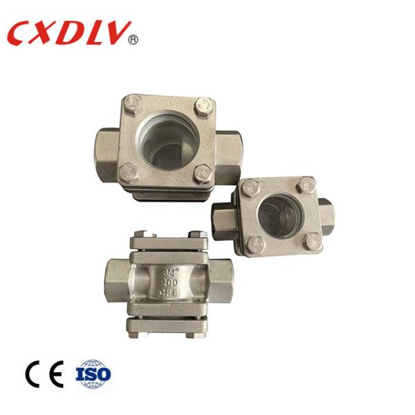 Quality SS Screwed PN16 0.6Mpa Sight Glass Flow Indicator PTFE Seat for sale