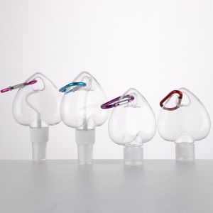 Quality 60ml 50ml Alcohol Keychain Spray Bottles Empty Heart Hook PET for sale
