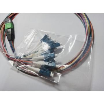 Quality MPO LC Fiber Optic Patch Cord Flat Round with 12core Ribbon Cable for sale