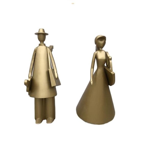 Quality Brass Abstract Loving Couple Figurines 185cm Bronze Lovers Statue for sale