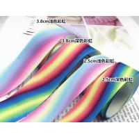 Quality 3/8"--4" Beautiful Rainbow Grosgrain Ribbon For Gift Box Wrapping Hair Bows for sale