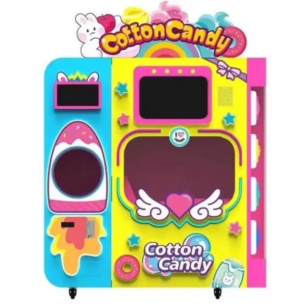Quality Marshmallow Floss Cotton Candy Vending Machine Coin Pusher 220V for sale