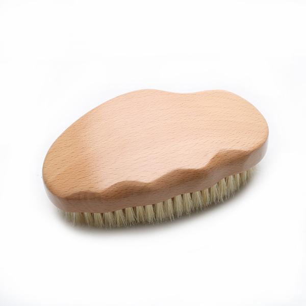 Quality Customer Logo 360 Wave Curved Brush Natural Soft Mixed Medium Hard Boar Bristle for sale