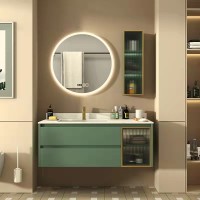 Quality Waterproof 42" Bathroom Cabinets With Mirror OEM Wooden Vanity Unit for sale