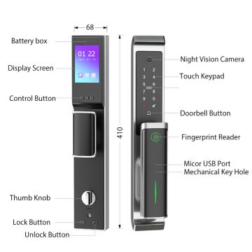 Quality Tuya & TT Lock Smart Digital Door Lock with Camera APP/Fingerprint/Card/ for sale