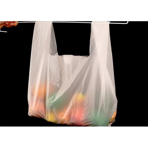 Quality 14x50cm White Biodegradable Vegetable Fruit T Shirt Disposable Plastic Bag for sale