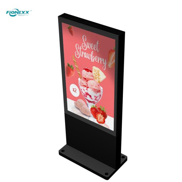 Quality 43 inch Black Windows Outdoor Fanless Vertical Digital Totem for sale