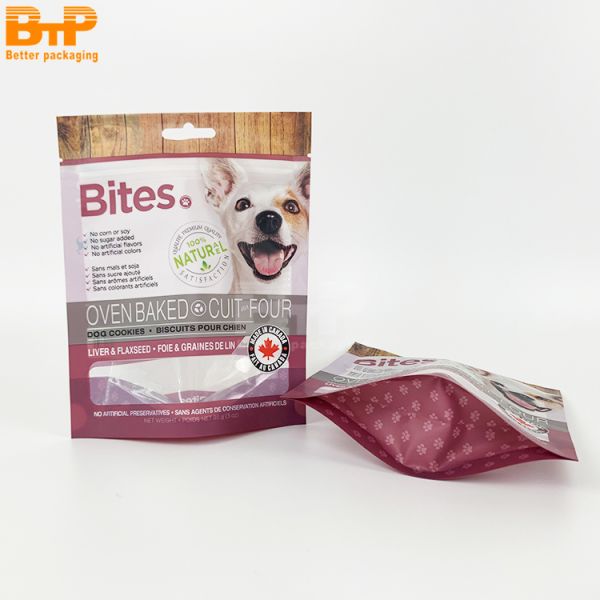 Quality Custom Sizes and Logo Recyclable PE Pouch Stand up Zipper Packaging Bags Resealable Doypack for Pet Dog Cat Snack Treats for sale