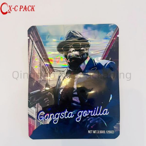 Quality Custom Printed Edible Reusable 3.5g Mylar Bag Zipper Lock Candy Plastic Packaging Aluminum Foil Bag Sealed Zipper Bag for sale