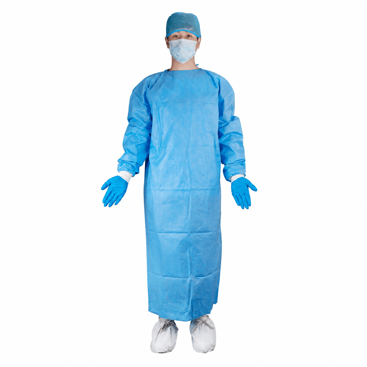 Quality AAMI PB70:2012 Level-3 Knitted Cuffs Disposable SMS Fabric Surgical Gown for sale