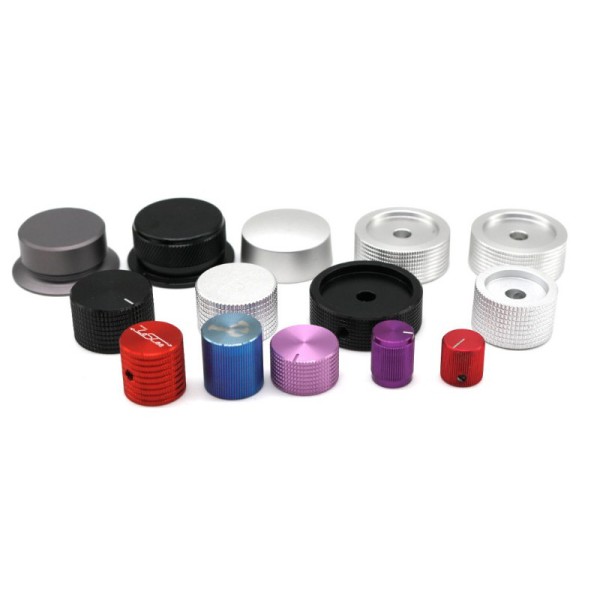 Quality Rotary Custom Knobs Electronic Control 6mm Shaft Aluminum Knurled Knob for sale