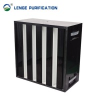Quality H14 Cleanroom ABS V - Bank Cleanroom HEPA Filter For 0.1um Dust Particle for sale