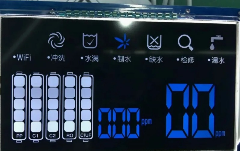 Segmented VA LCD Display module front view