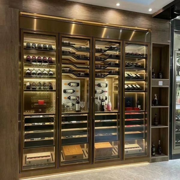 Quality Temperature Controlled Wine Fridge Decorative Metalwork For Restaurant for sale