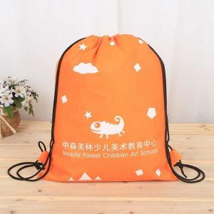 Quality Virgin Polypropylene Drawstring Non Woven Bag 95Gsm With Heat Transfer for sale