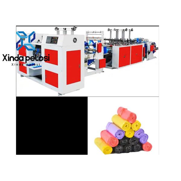 Quality 5kw Plastic Roll Refuse Trash Garbage Bag Making Machine Full Automatic 60pcs/Min for sale