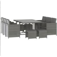 Quality Rattan Wicker Dining Table Furniture Set Metal Lounge Lounger Ottoman Footrest for sale