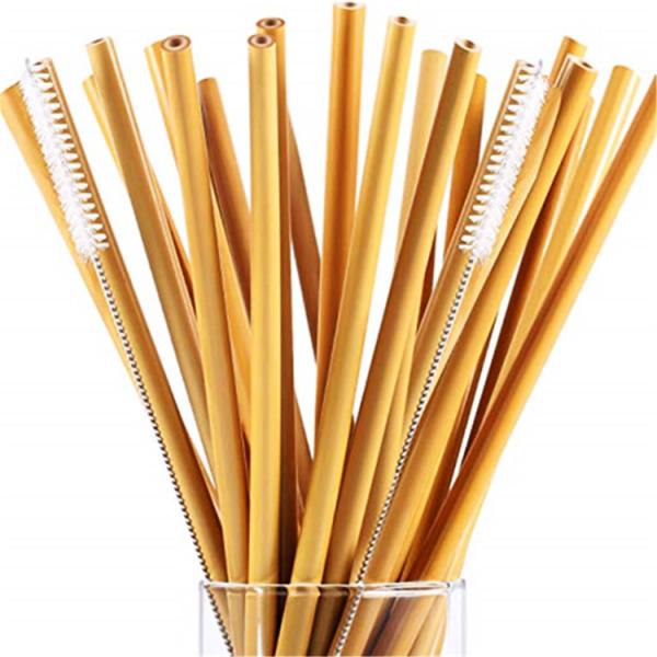 Quality Biodegradable Bamboo Natural Drinking Straws For Coffee Cold Drinking for sale