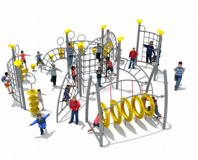 Quality 114mm Galavanized Steel Pipe Rope Climbing Net Frame Kids Park for sale