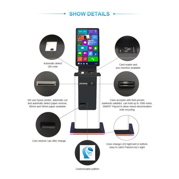 Quality Hotel Check In Kiosk With Passport Scanner And Customizable Design for sale