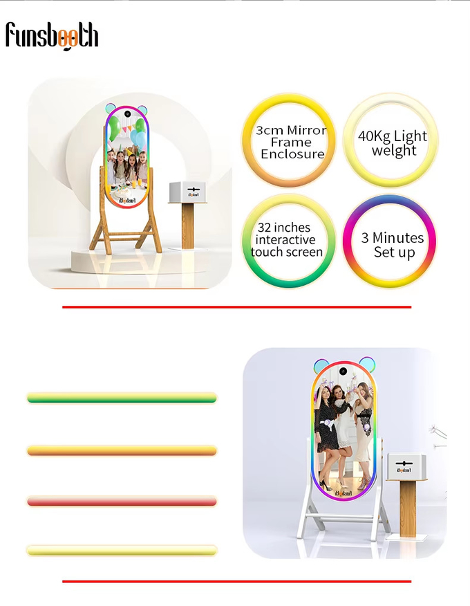 Smart Vintage Wood DSLR Camera Vogue Photo Booth Machine With Printer Magic Mirror Photobooth 4