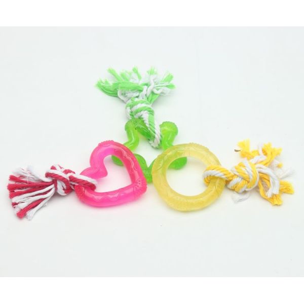Quality Eco - Friendly Cute TPR Dog Toy For Bulldogs Heart Star Round Shape for sale