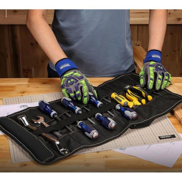 Quality Oxford Backpack Tool Bag Black Multi Pocket Tool Bag With Waist Bag for sale