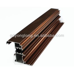 Quality 6063 T Shaped Wooden Grain Aluminium Profile Solar And Bronze Aluminium Profile for sale