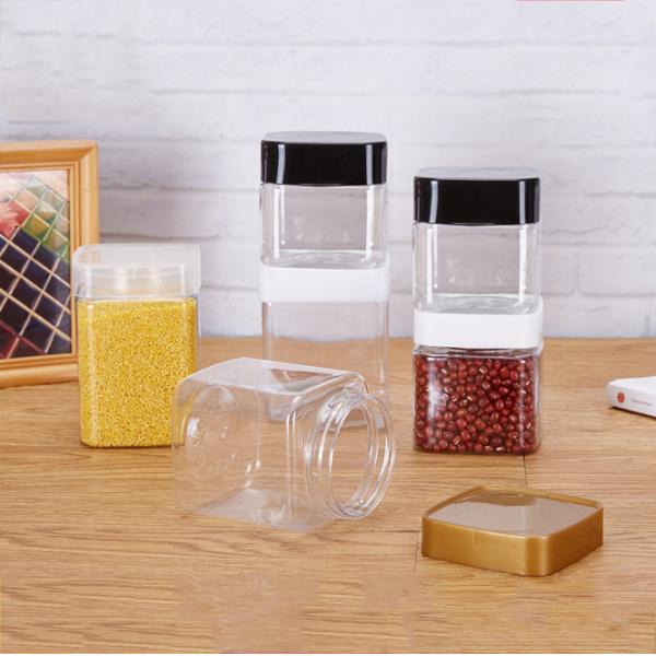 Quality Odorless Square Clear Plastic Containers 17.6oz Dried Fruit Scented Tea 1000pcs for sale