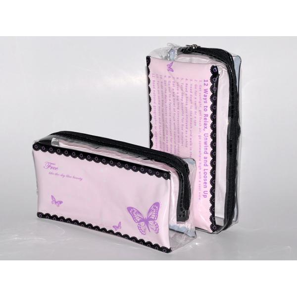 Quality 0.25mm BRC Clear PVC Travel Bag SMETA For Cosmetic Makeup Storage pouch for sale
