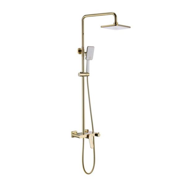 Quality Square Shower Head Bathroom Shower Set with Golden Bathroom Products Shower System for sale