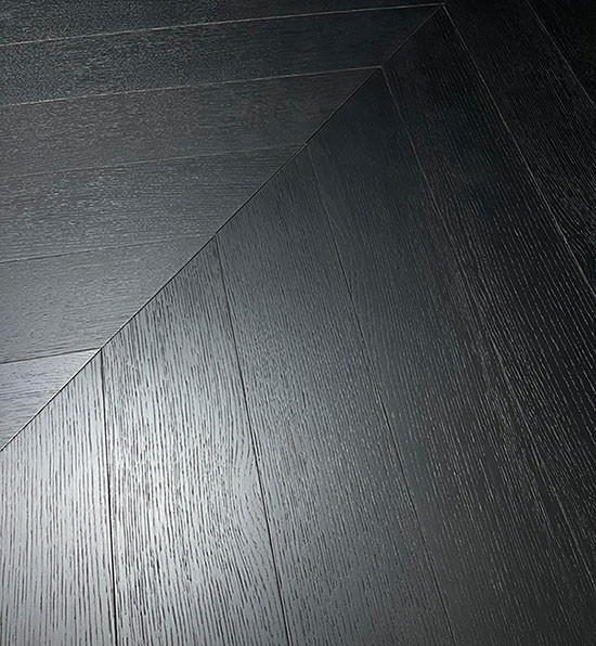 Quality Cool Black Oak Chevron Parquet Engineered Wood Flooring for sale