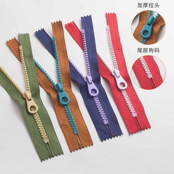 Quality Eeth Run Smoothly Jeans Clashing Resin Zipper Fashionable Slider for sale