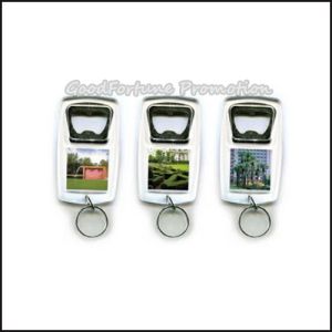 Quality HOT sale promotional gift printed logo acrylic bottle opener keychain keyrings for sale