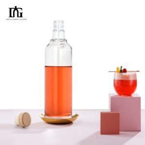 Quality Engraving Surface Handling Glass Liquor Bottle 750ml 500ml for Whiskey Gin Vodka for sale