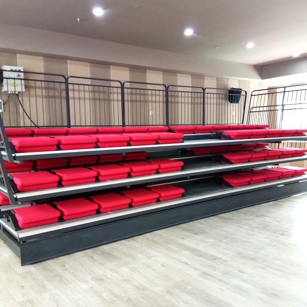 Quality Silver Retractable Bleacher Seating System Customization Height Available for sale