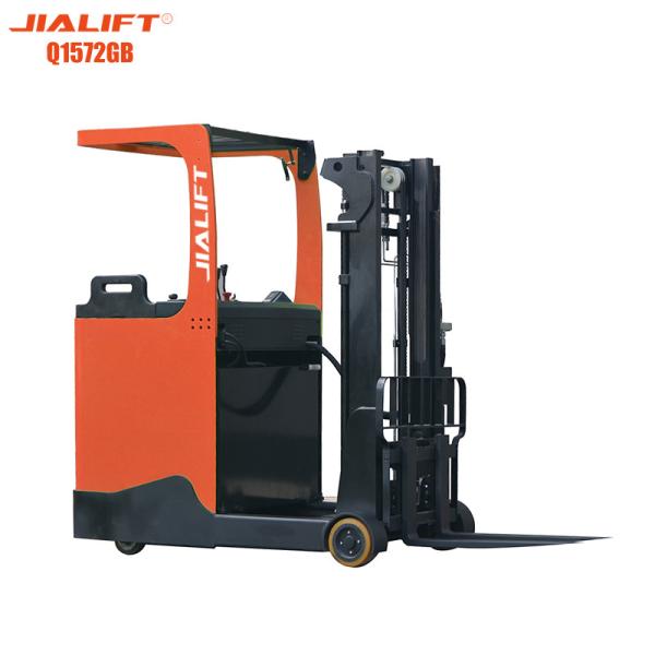Quality 7200mm Lifting Height Electric Reach Forklift Walkie Standing On 1500kg for sale