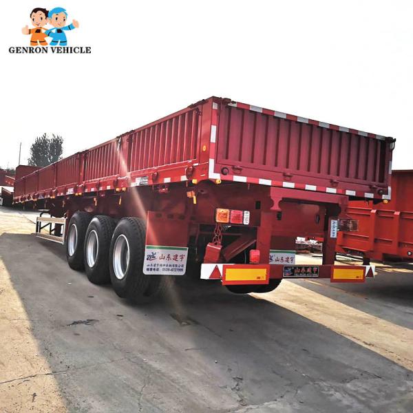 Quality Containers Flatbed Wall 600mm 13M 40FT Drop Side Semi Trailer for sale